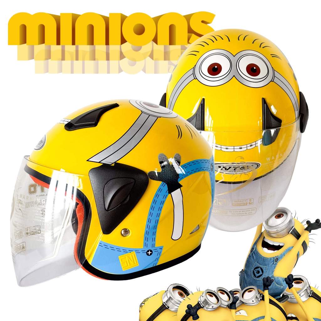 Jual Helm Anak Lucu Motif Minion untuk Usia 5 hingga 7 Tahun Pelindung ...
