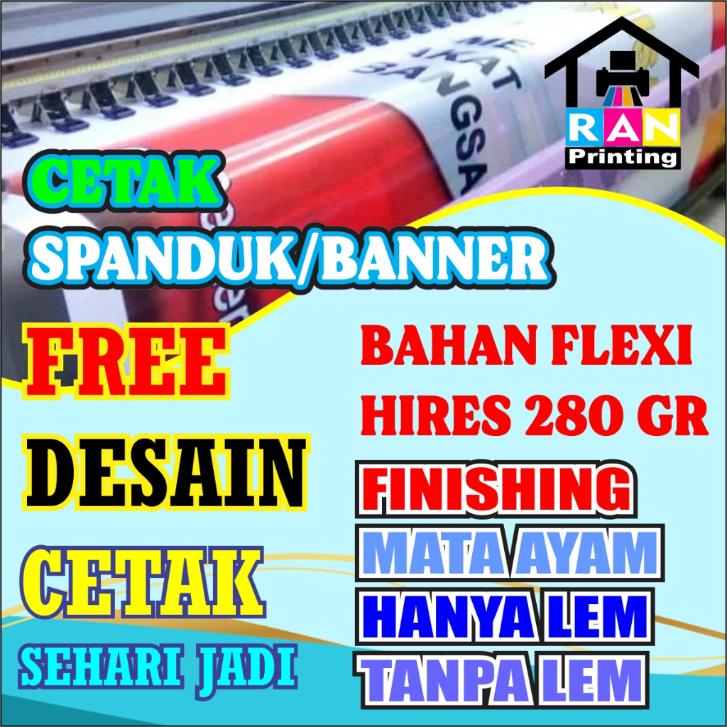 Jual CETAK SPANDUK/BANNER CUSTOM DESAIN/SPANDUK CEPAT 1 HARI (Chat ...