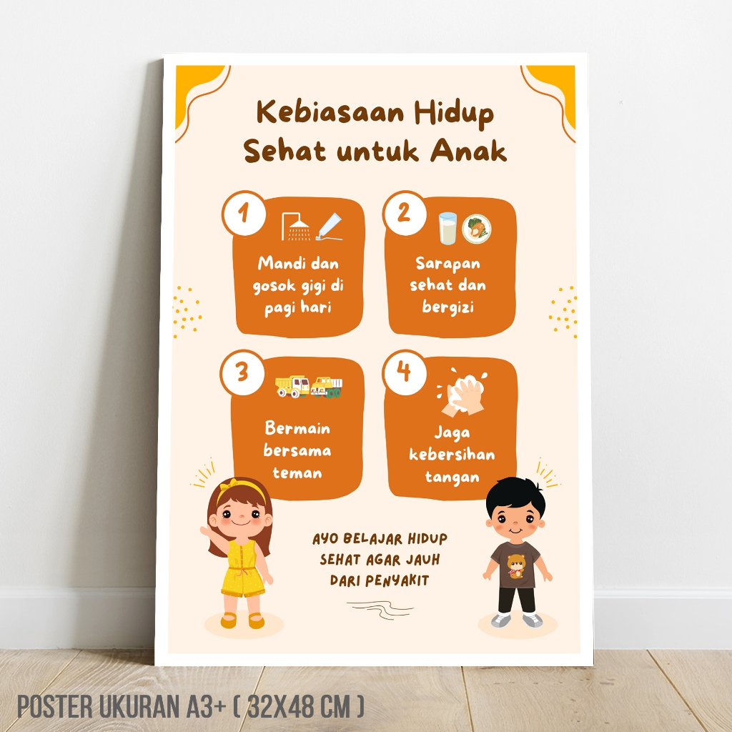 Jual POSTER EDUKASI KEBIASAAN HIDUP SEHAT | Shopee Indonesia