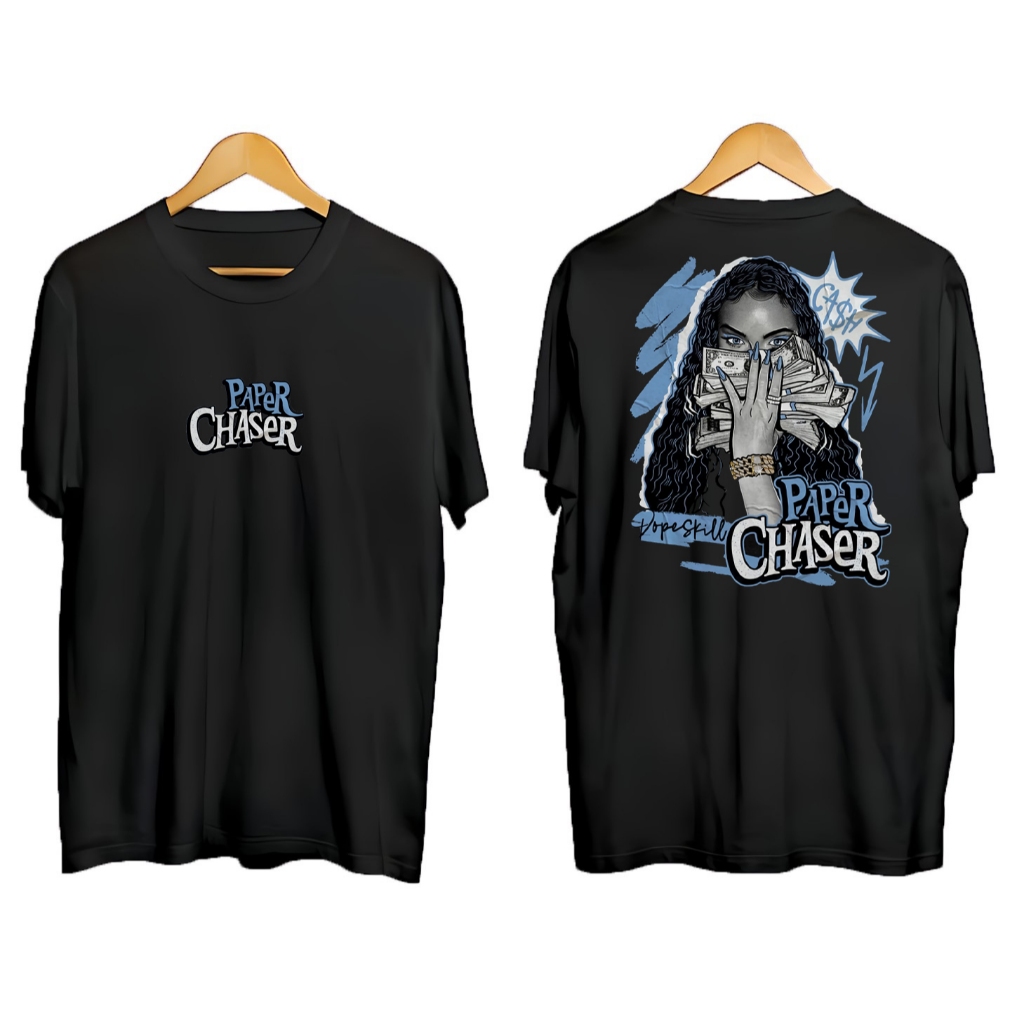 Jual KAOS KATA KATA PAPER CHASER DEPAN BELAKANG VIRAL TERBARU KEKINIAN ...