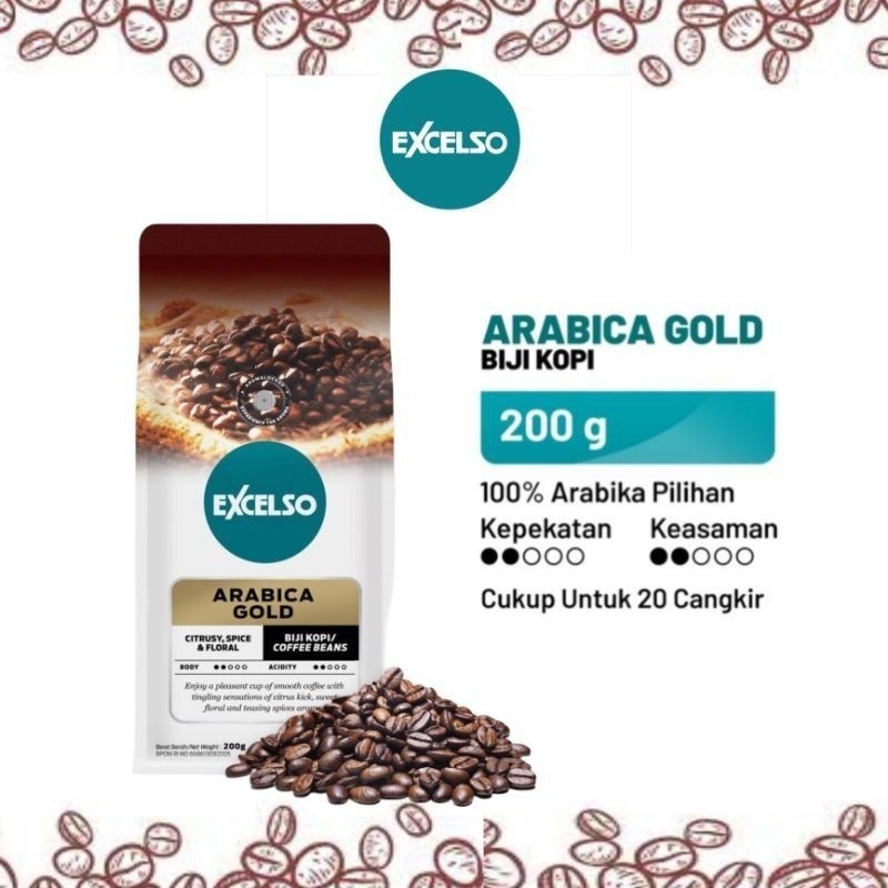 Jual Excelso Arabica Gold biji 200 gr | Shopee Indonesia