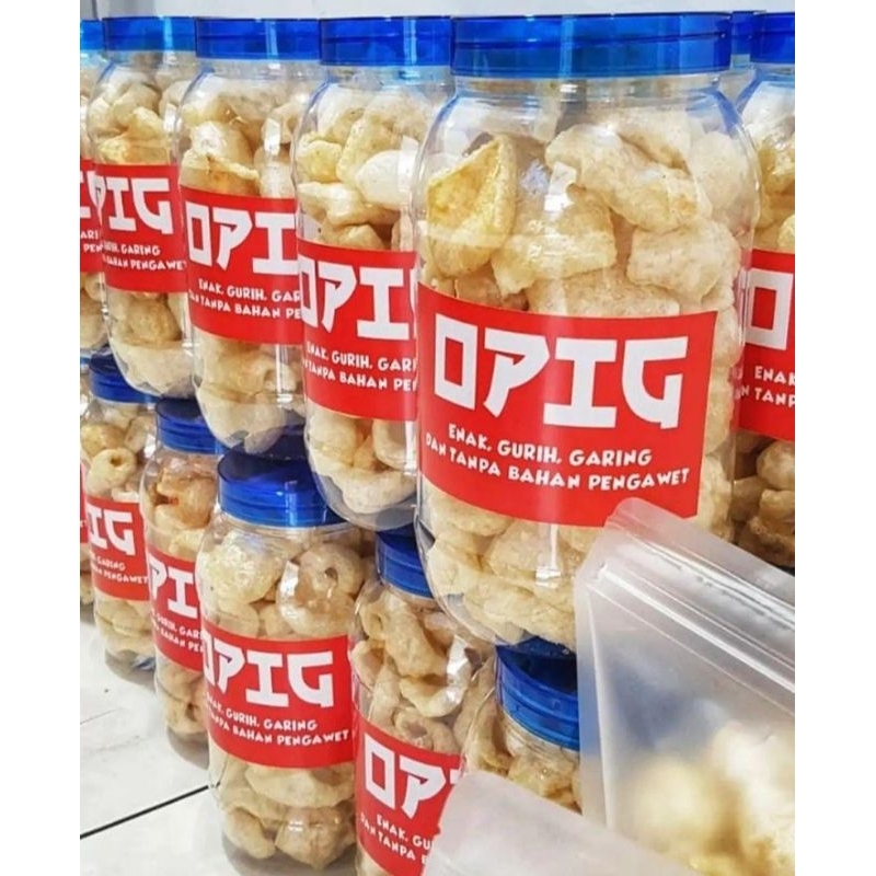 Jual Opig kerupuk kulit babi paket hemat isi 2 toples 2lt | Shopee Indonesia