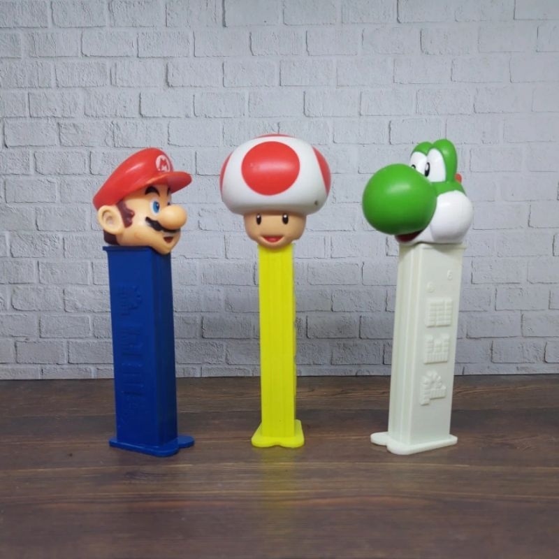 Jual Mario Bros, Dino Mario, Jamur Mario set 3 pcs PEZ Candy Dispenser ...