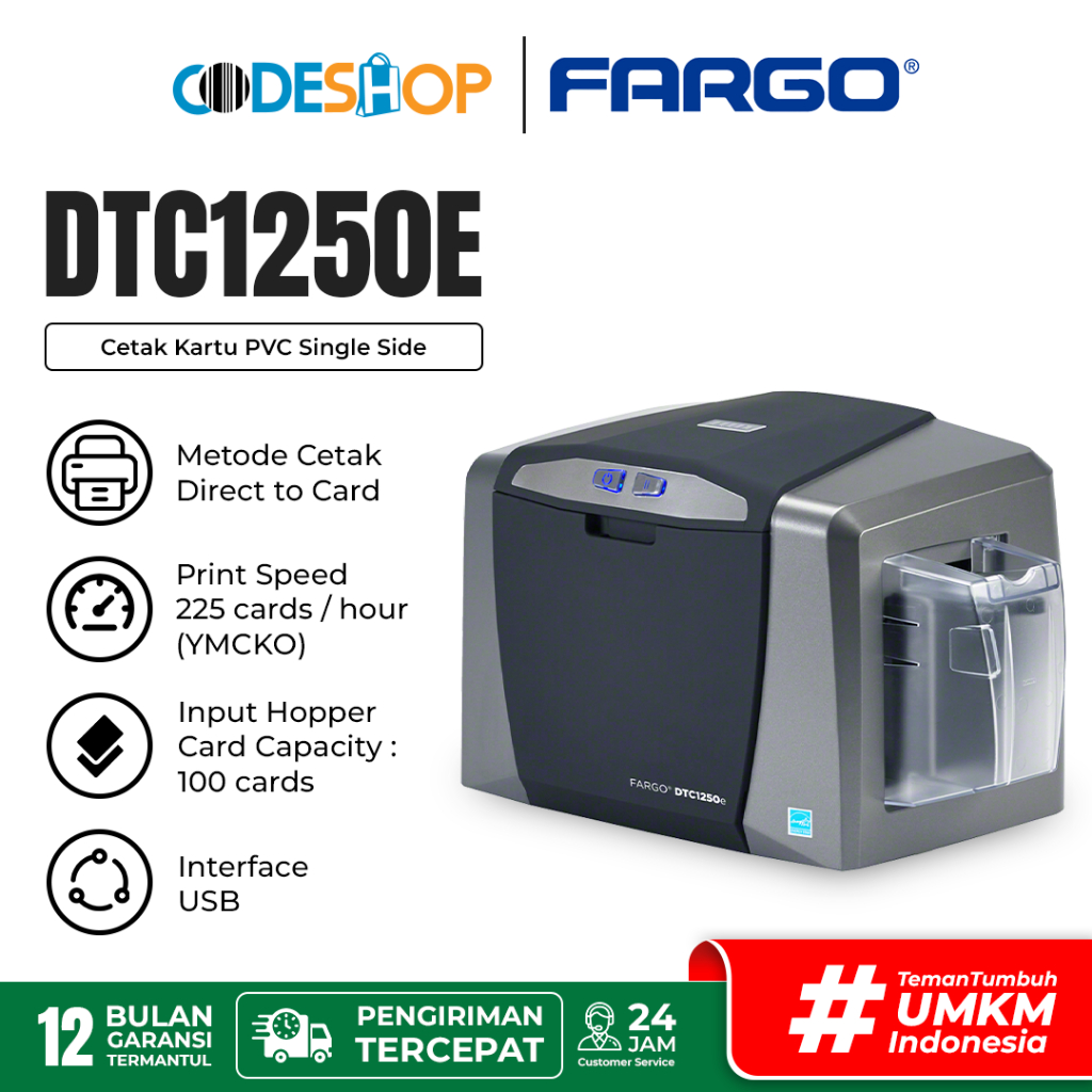 Jual Printer Fargo DTC 1250E Cetak Kartu Identitas Member | Shopee ...