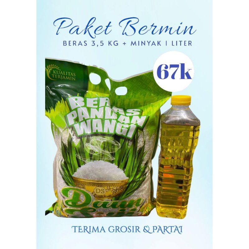 Jual Paket Bermin Sembako Beras 3,5 Kg & Minyak 1 Liter/900 ml | Shopee ...