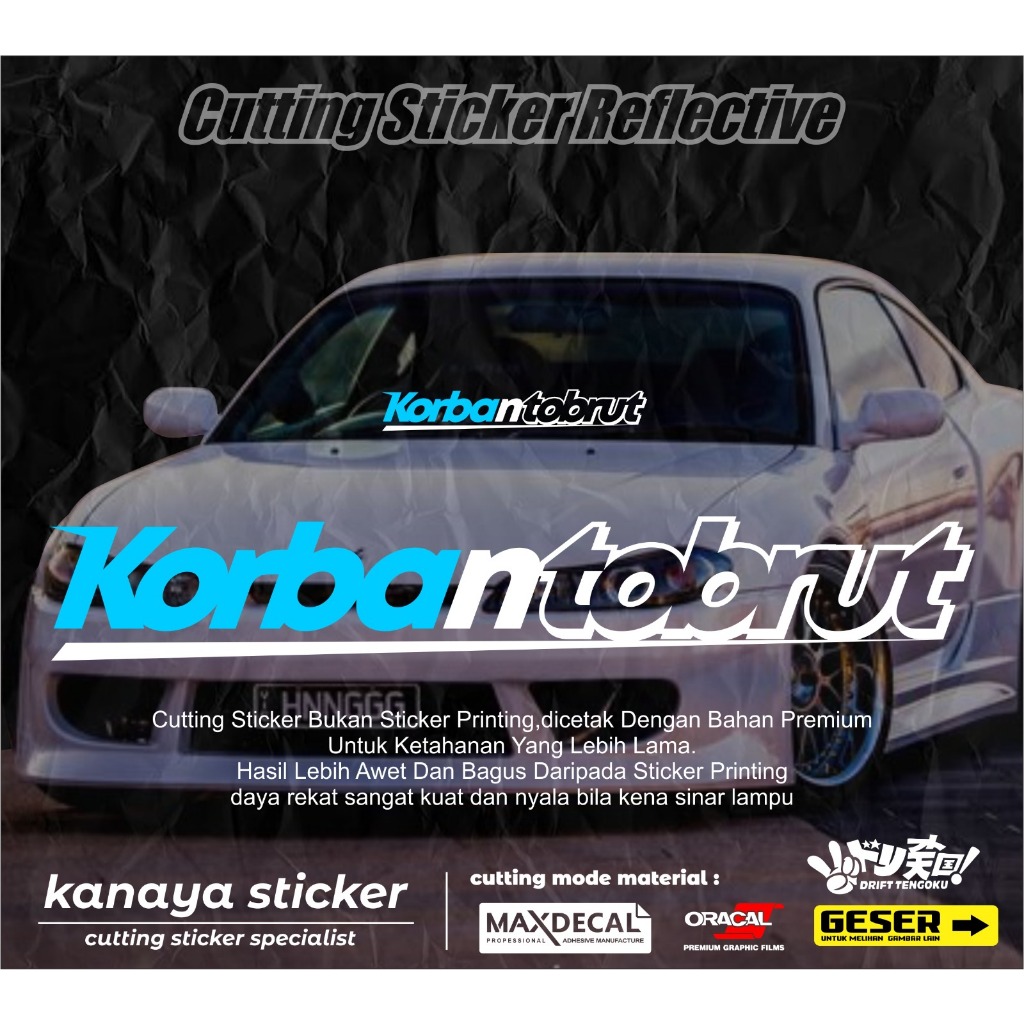 Jual Sticker Cutting Mobil KORBAN TOBRUT / Sticker Cutting Kaca Mobil ...