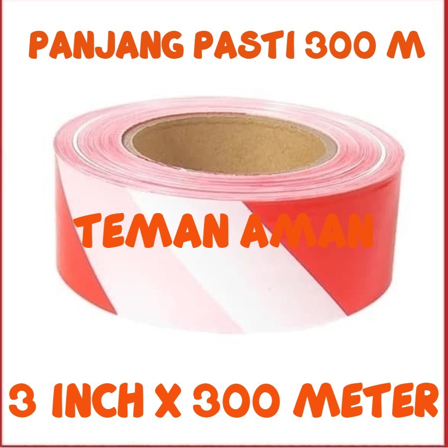 Jual POLICE LINE 3 " INCH X 300 METER MERAH PUTIH 3" 3Inch 300M ...