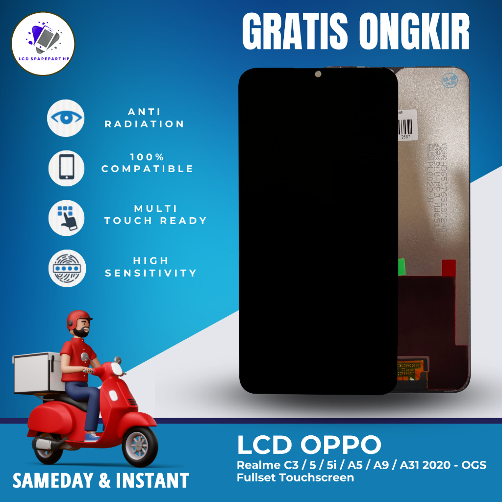 Jual (OGS Version) LCD Oppo Realme C3 / 5 / A5 / A9 2020 OGS Fullset ...
