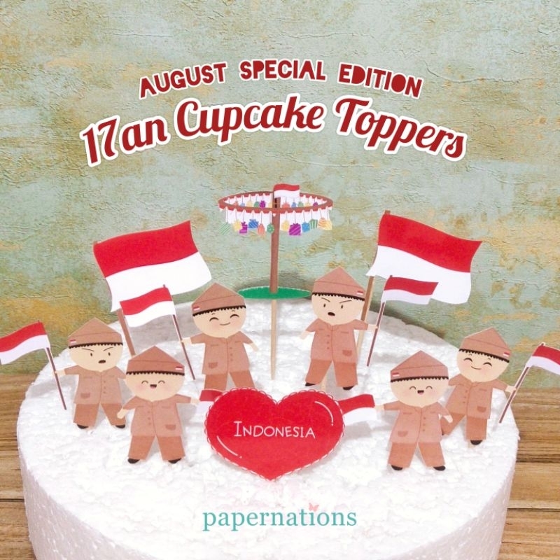 Jual HUT RI DIRGAHAYU RI 17AN Cupcake Toppers | Shopee Indonesia