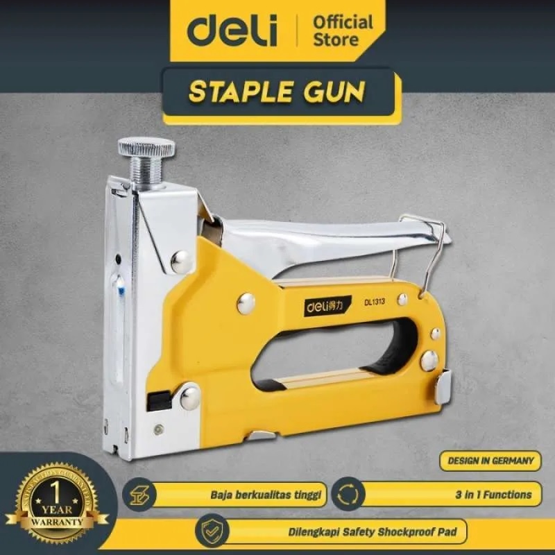 Jual Alat Staples Tembak 3 In 1 Deli Staple Stapler Gun Chromium DL1313 ...