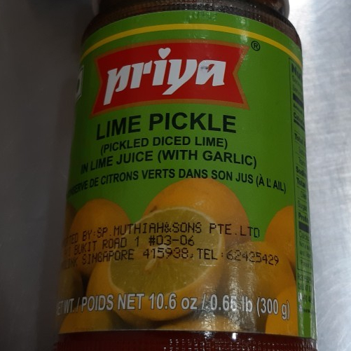 Jual LIME PICKLE (With garlic) PRIYA 300G / Acar Jeruk Nipis | Shopee ...