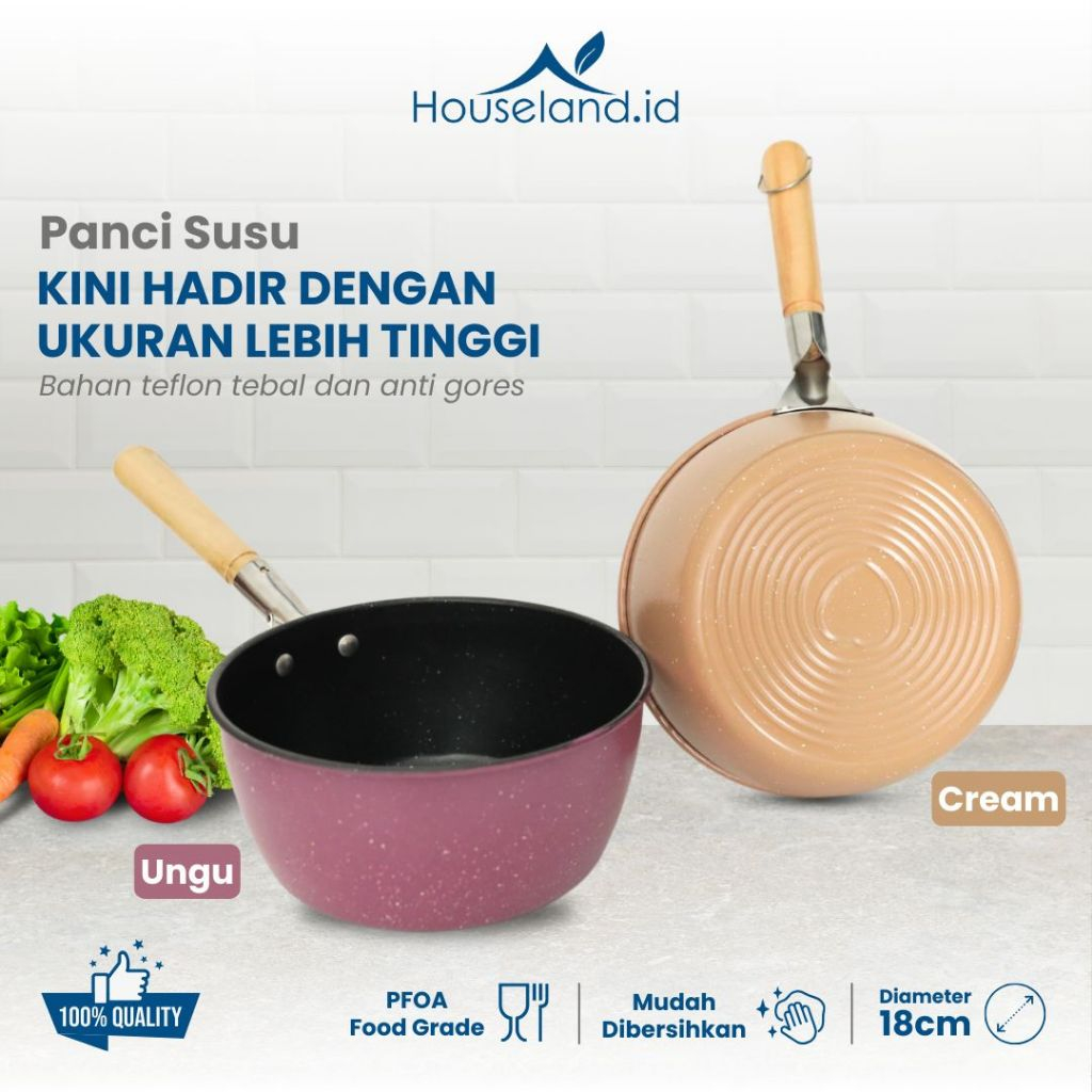 Jual FUNNYCOOK Panci Susu Marble Gagang Kayu Anti lengket / Panci Mie ...