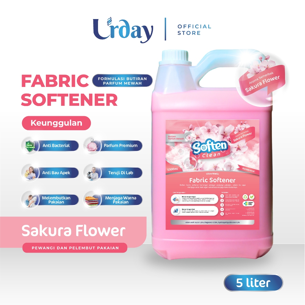 Jual (GOSEND INSTANT) Softener Laundry 5 Liter Sakura Flower - Soften ...