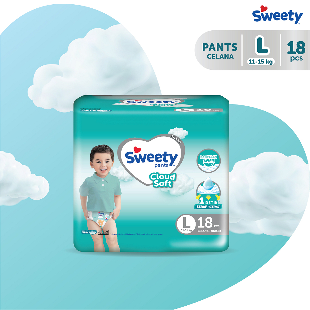 Jual Sweety Silver Pants Soft Cloud L 18 - Popok Celana | Shopee Indonesia