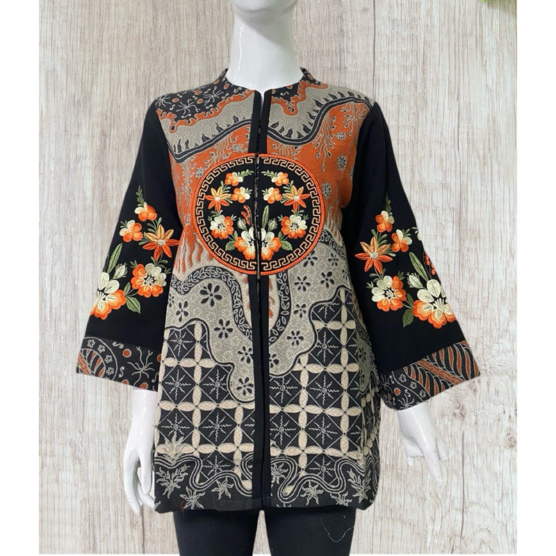 Jual Blouse batik - Batik Bordir - Atasan Batik - Rian Blouse - Brick ...