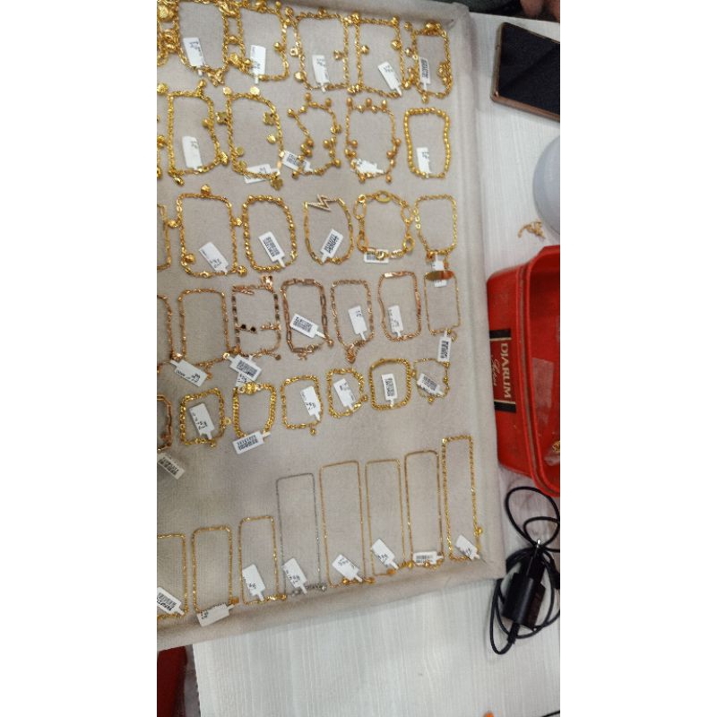 Jual Gelang Rantai Model Kadar Emas 8 Karat Beserta Nota Pembelian dan ...