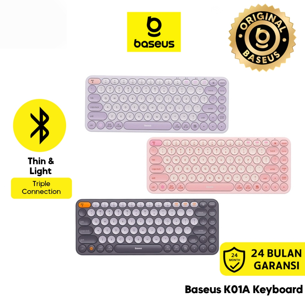Jual Baseus K01A Wireless Tri-Mode Keyboard Baby Pink (Komputer ...