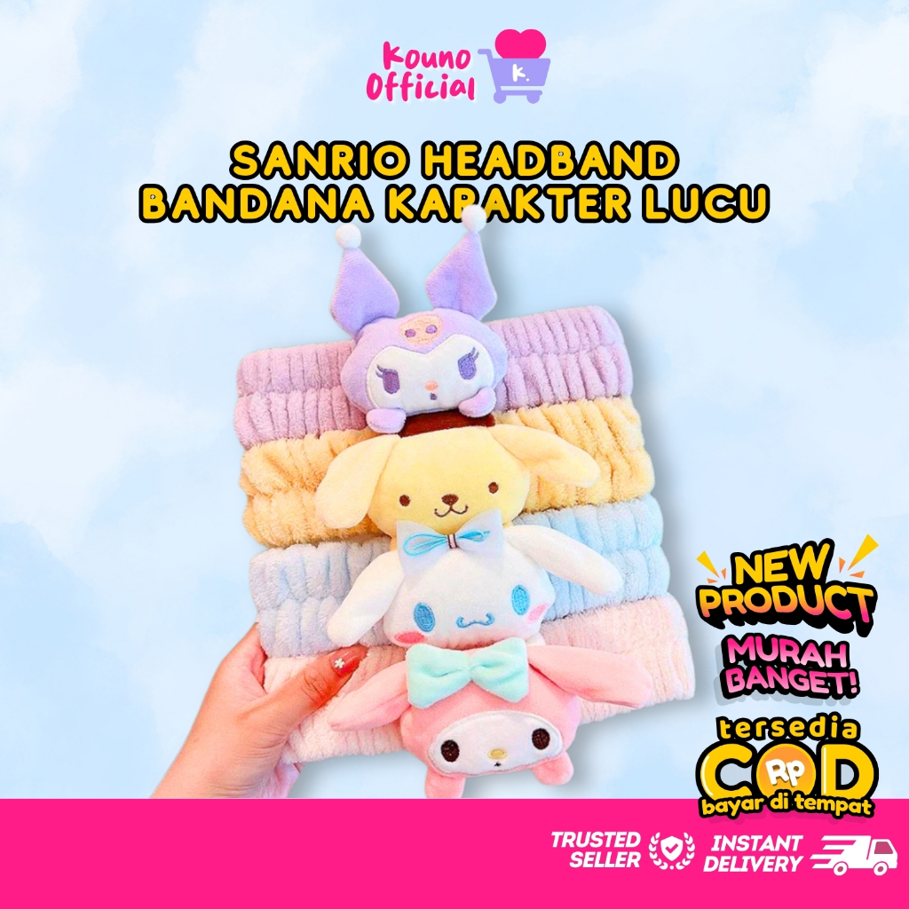 Jual Sanrio Spa Headbands / Facewash Bandana / To Apply Skincare ...