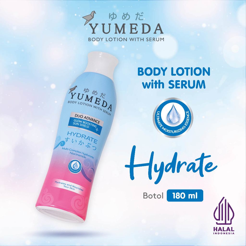 Jual YUMEDA Body Lotion With Serum Hydrate Bottle 180mL | Shopee Indonesia