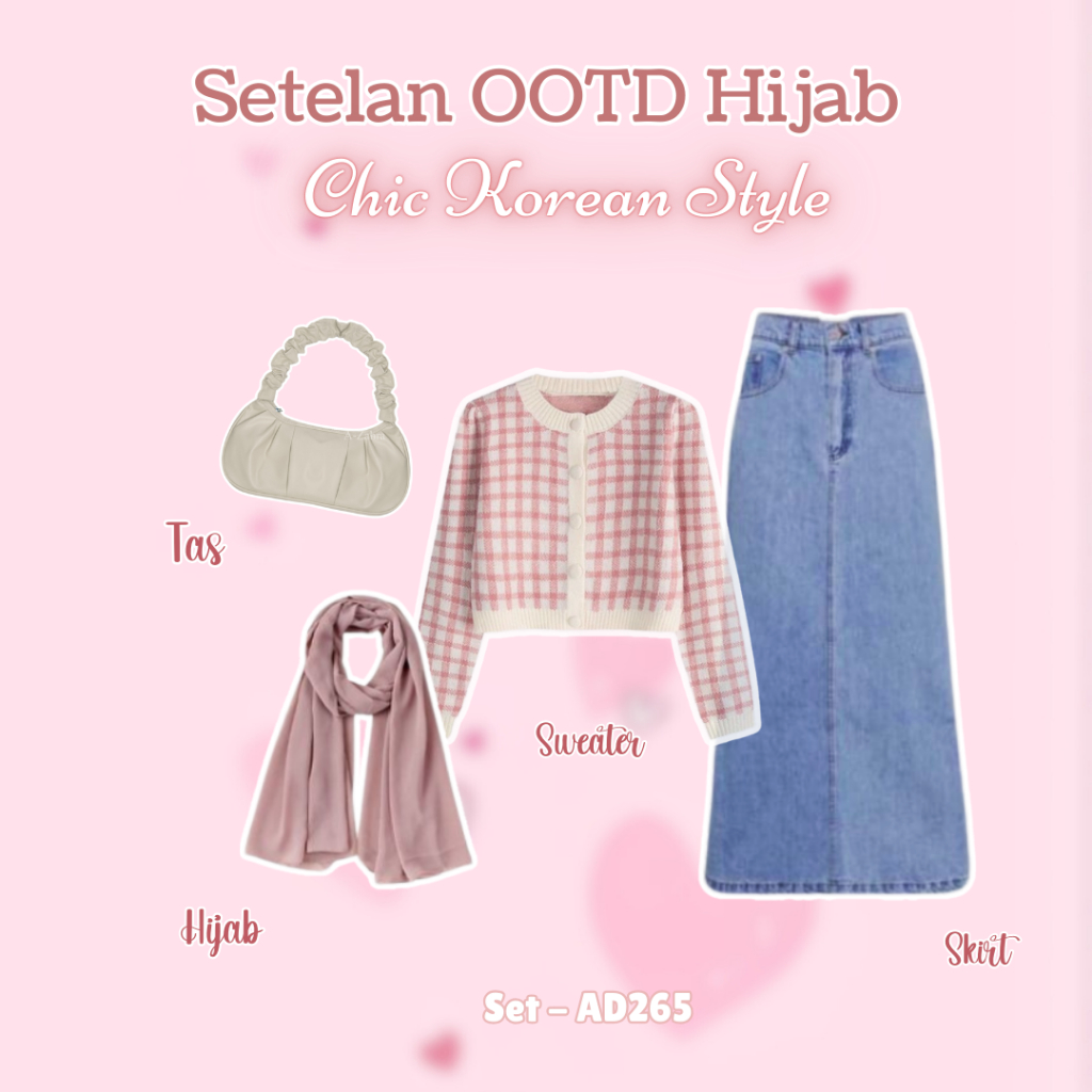 Jual Setelan Hijabers Kekinian ootd Premium One Set Korean Style Outfit ...