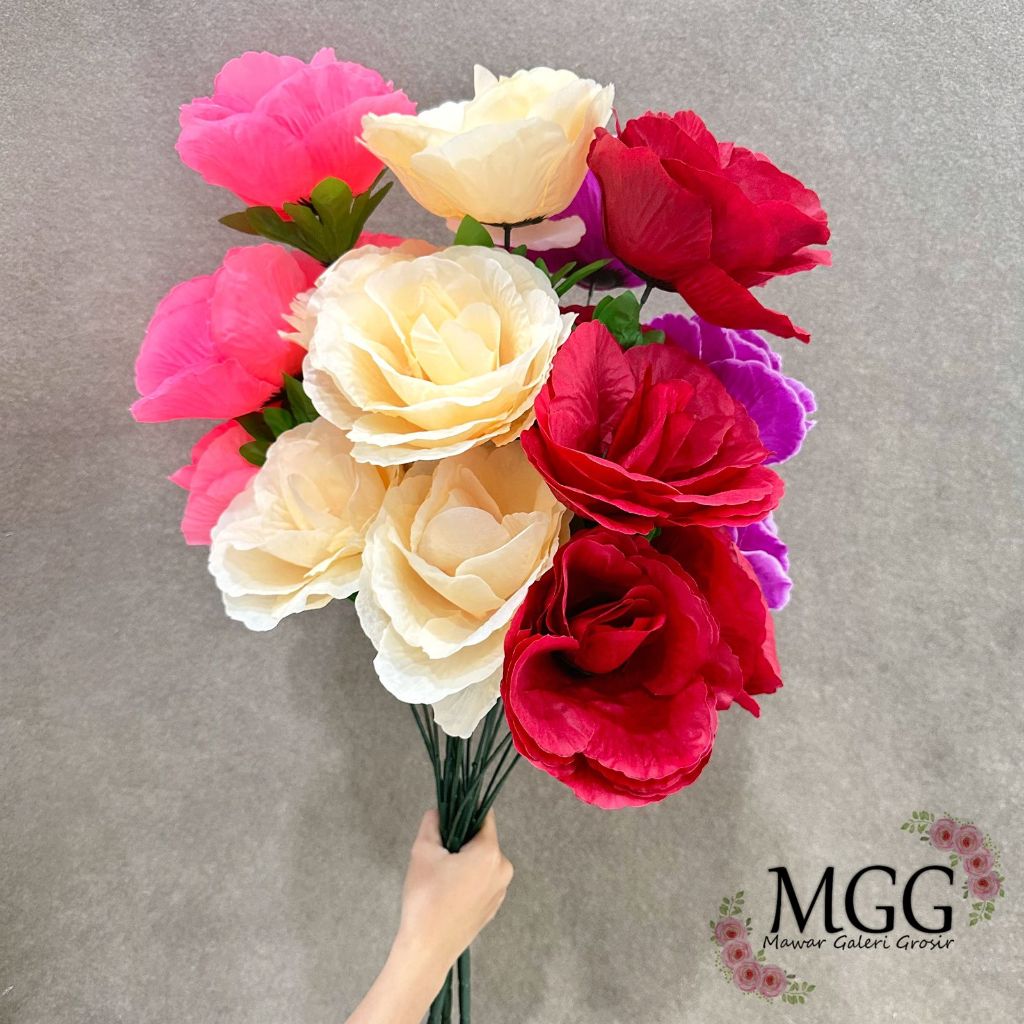 Jual Bunga Mawar Mangkok Giant Cabang 5 (Satuan) Bunga Rose Dekorasi ...