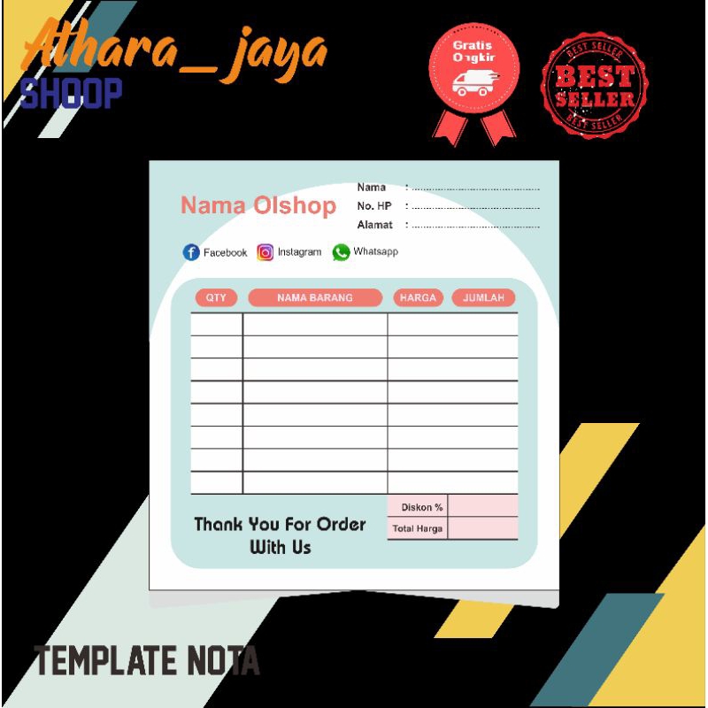 Jual 280+ template nota tinggal edit | Shopee Indonesia