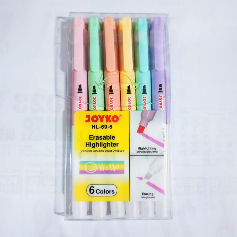 Jual Erasable Highlighter / Stabilo Joyko HL-69-6 Penanda Buku Bisa Di ...