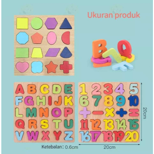 Jual JS Puzzle Huruf ABC And Number Murah Chunky Puzzle Anak / Puzzle ...