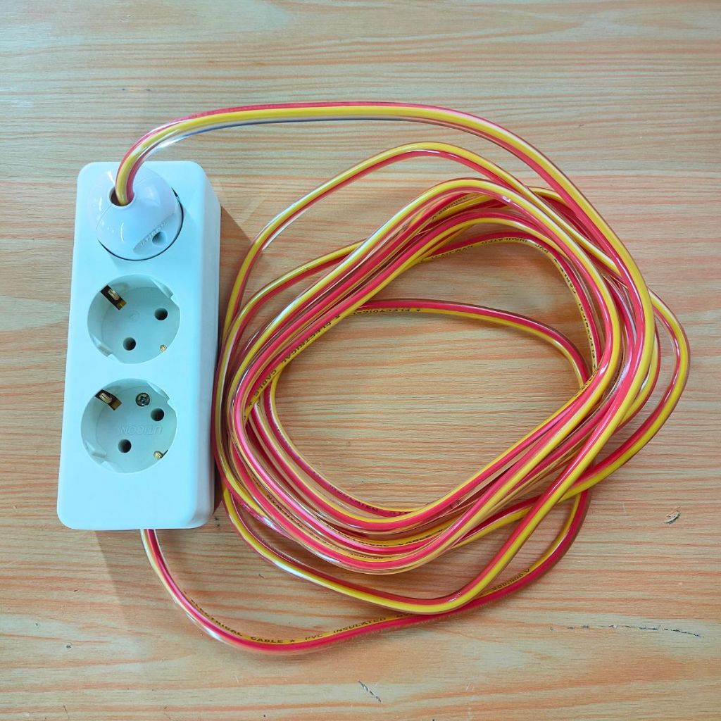 Jual Stop Kontak Listrik 3 Lubang + Kabel 1/5/10 Meter Stop Kontak ...