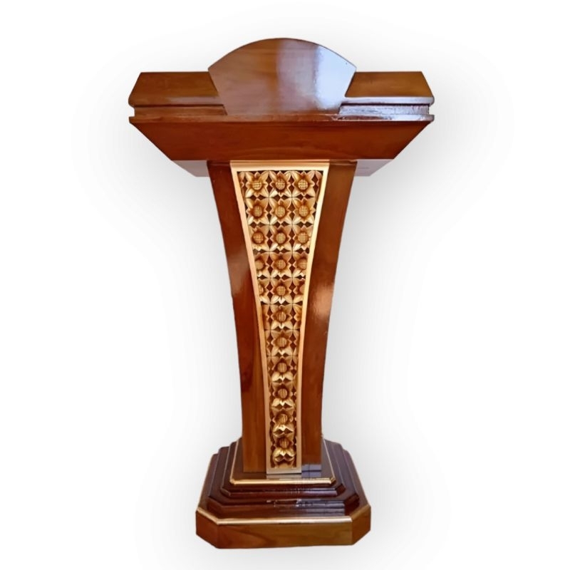Jual [BISA CUSTOM LOGO DAN NAMA] MIMBAR PIDATO MINIMALIS KAYU JATI ...