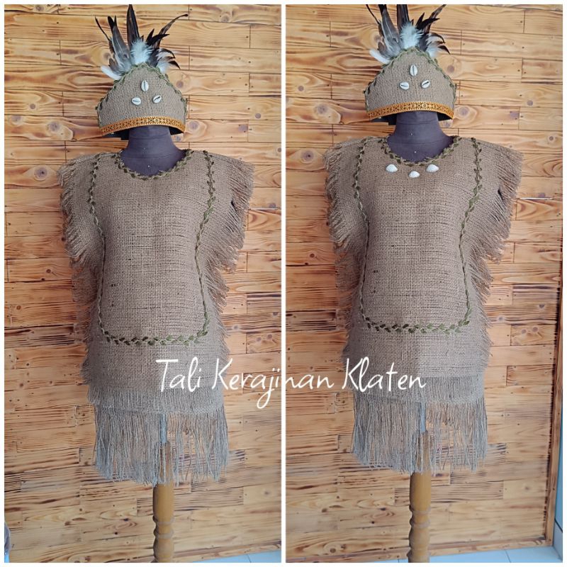 Jual kostum dari karung goni / kostum papua / kostum dari barang bekas ...