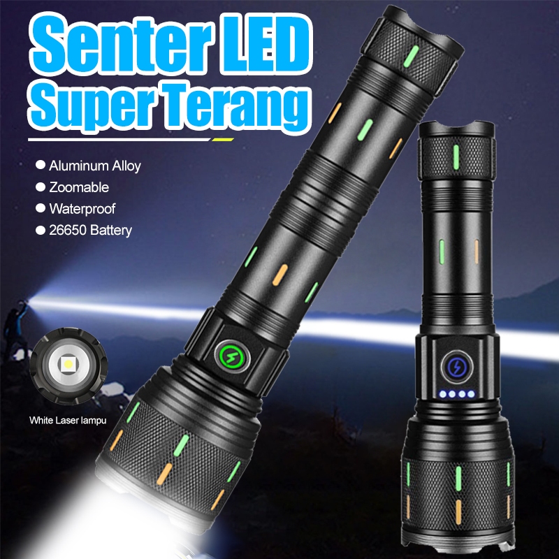 Jual Anbolt M19 Pro Max Senter LED Super Terang 100000 lumens Zoomable ...