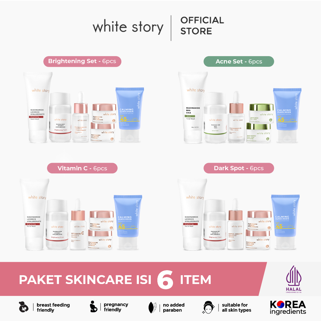 Jual 6in1 White Story Best-Selling Package - Paket Wajah Brightening ...