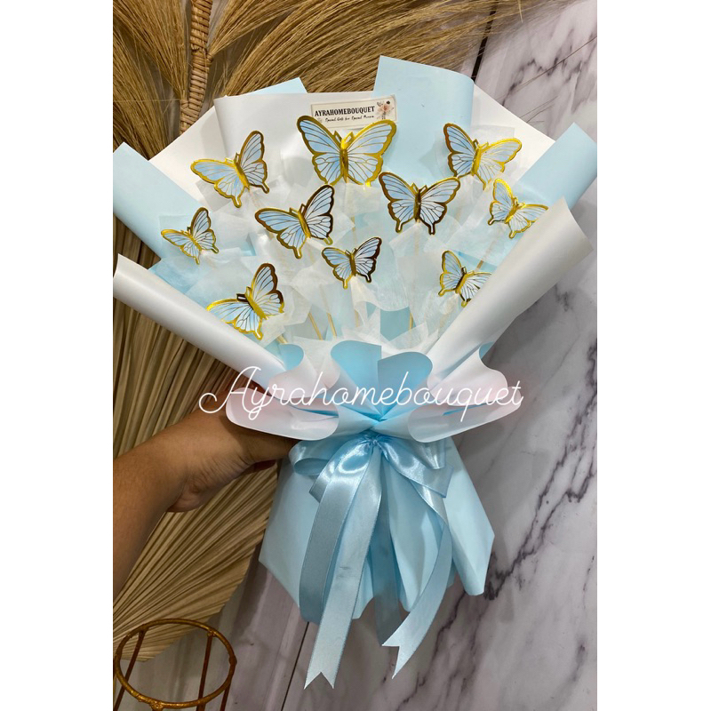 Jual [BUTTERFLY] Bouquet Buket Bunga Kupu-Kupu LED Lampu For Gift ...