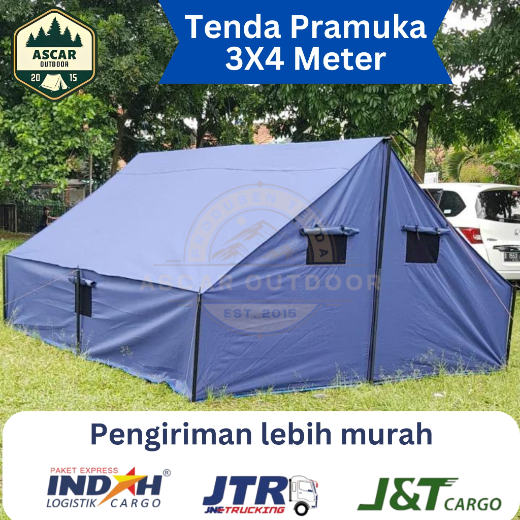 Jual tenda regu pramuka ukuran 3x4 mtr kap 10 sampai 12 orang | Shopee ...