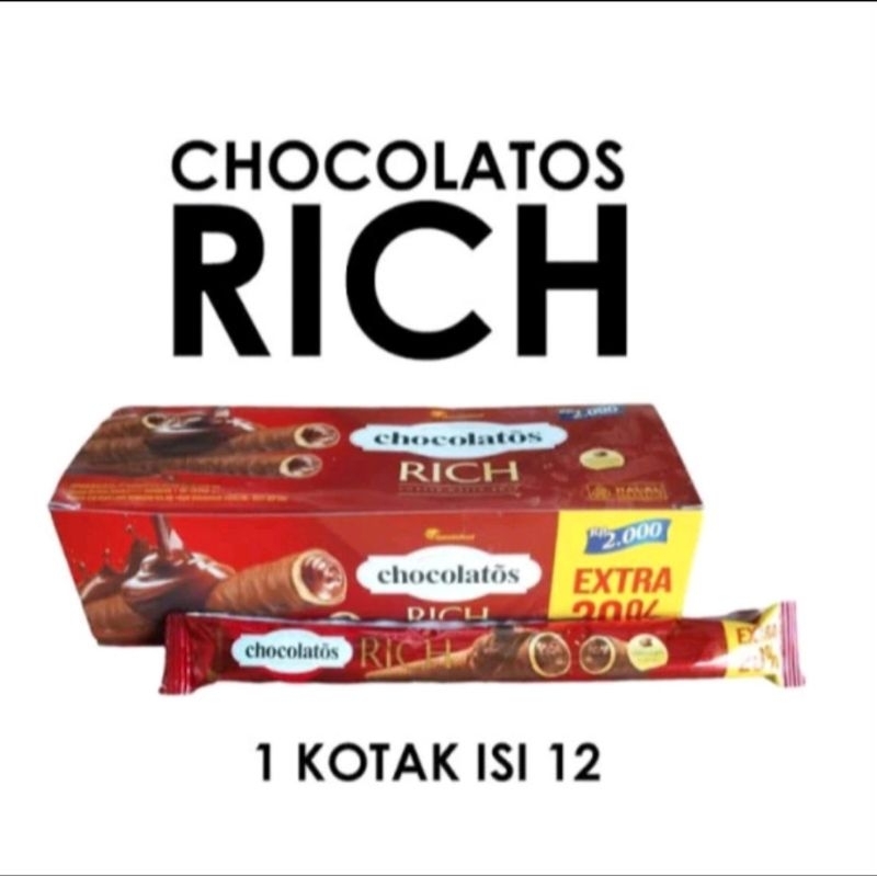 Jual Chocolatos Rich Coated Wafer Roll isi 12 pc | Shopee Indonesia