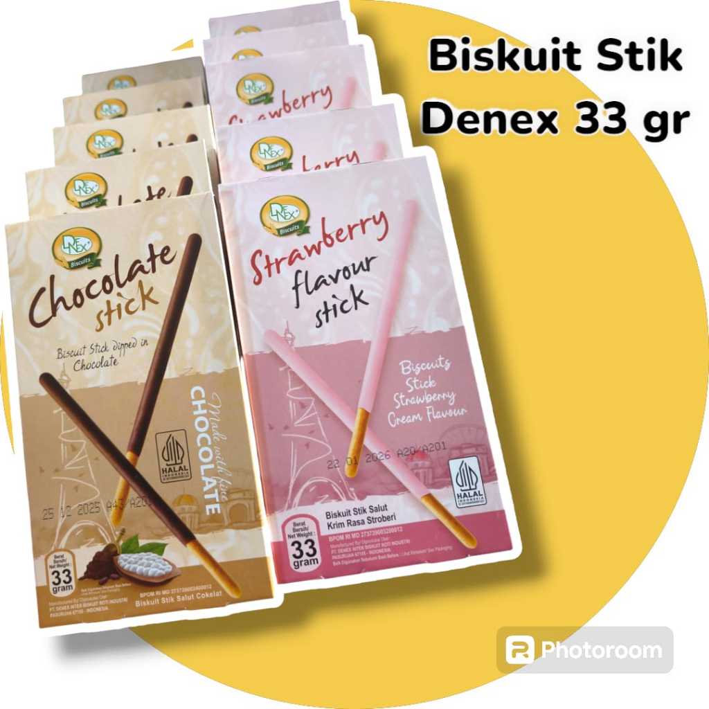 Jual DENEX BISKUIT STIK LAPIS KRIM COKLAT / STROBERI ( 5 BOX) | Shopee ...