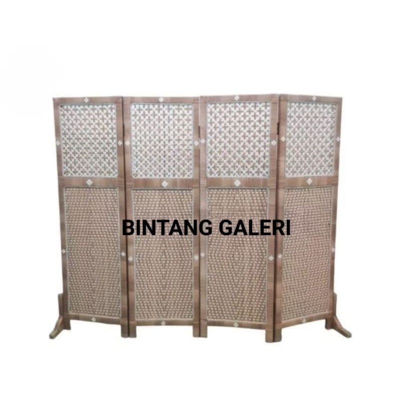 Jual ( 4 PANEL ) Sketsel Ruangan Rotan Sintetis Pembatas Ruangan ...