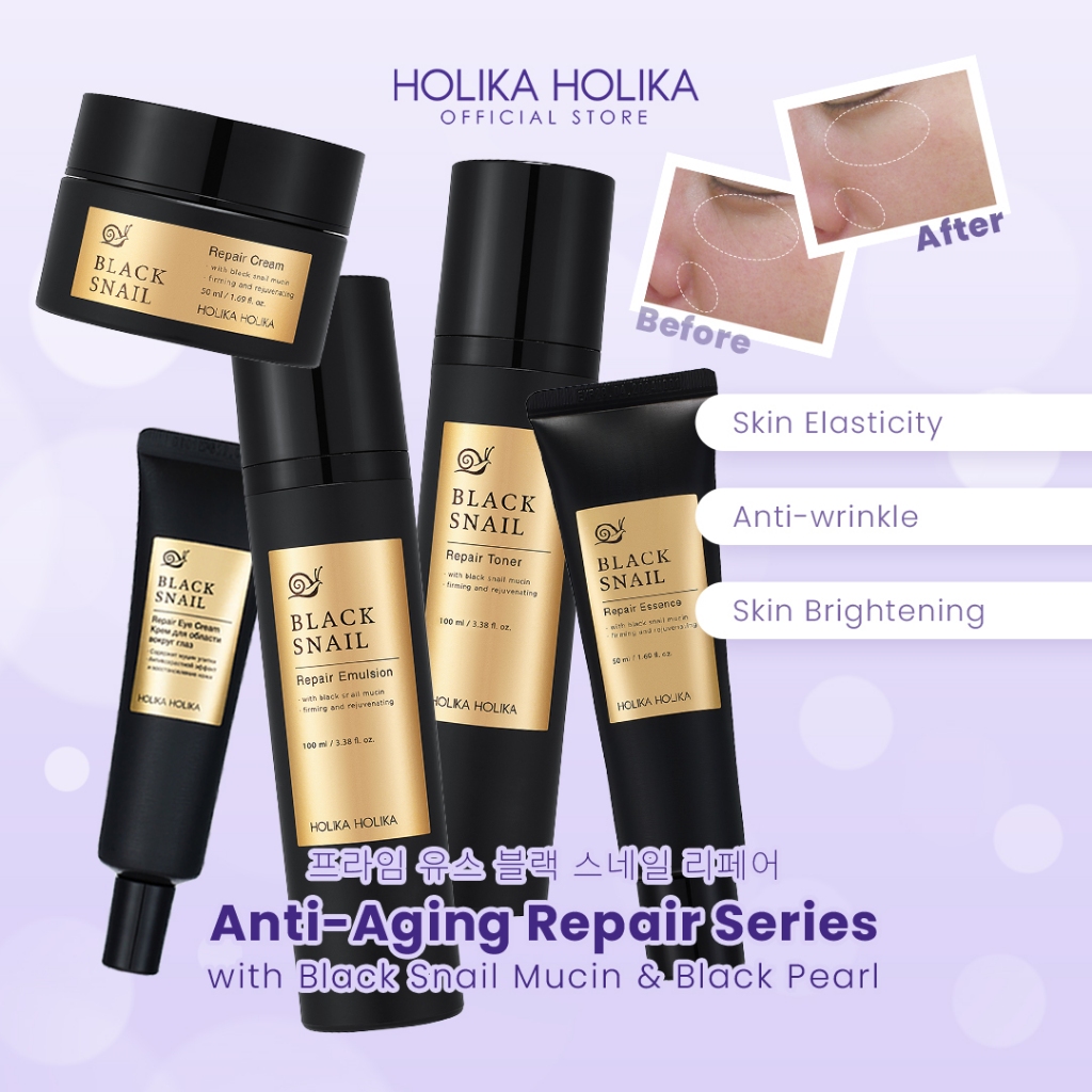 Jual Holika Holika Prime Youth Black Snail Repair Series (Toner ...