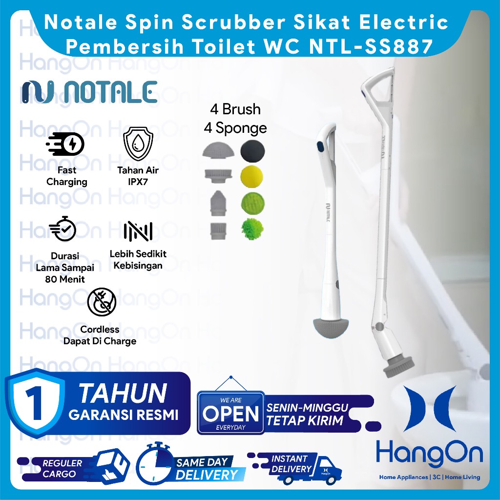 Jual Notale NTL-SS887 Spin Scrubber Cordless Sikat Electric Pembersih Toilet WC Lantai Kamar ...