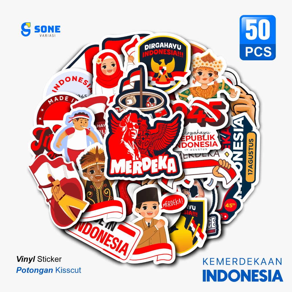 Jual Stiker Vinyl 17 Agustus Tema Kemerdekaan RI – HUT RI ke-80 | 50 ...