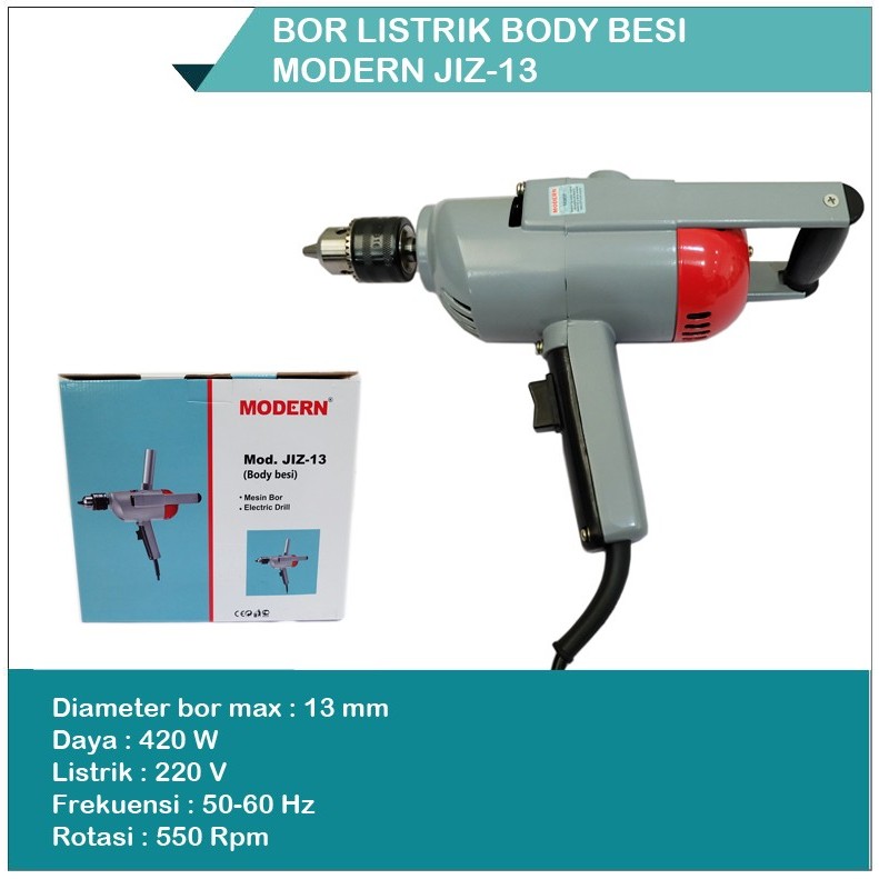 Jual Mesin Bor Modern JIZ-13 / JIZ13 Bor Body Besi Kayu 13 mm MODERN ...