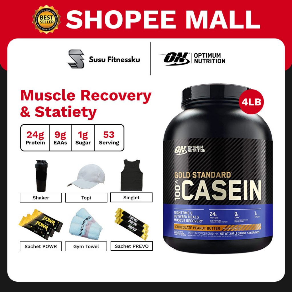 Jual ON Casein 4 lbs Protein Time Release Casein 4lbs Optimum Nutrition ...