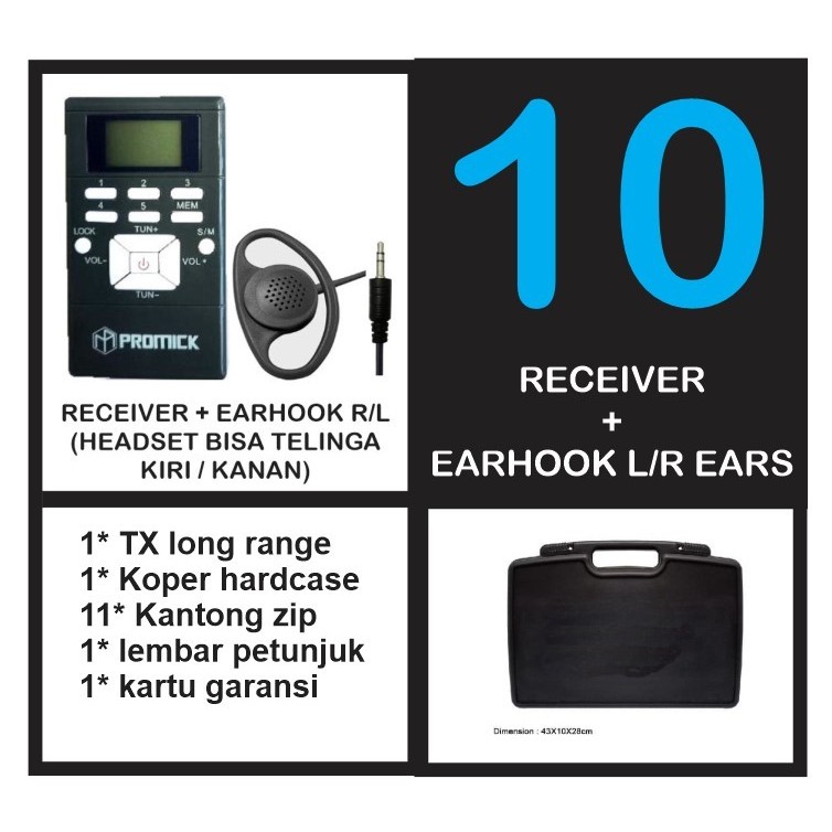 Jual Audio Tour Guide - Translator System 10 RX 1 TX LONG RANGE ...