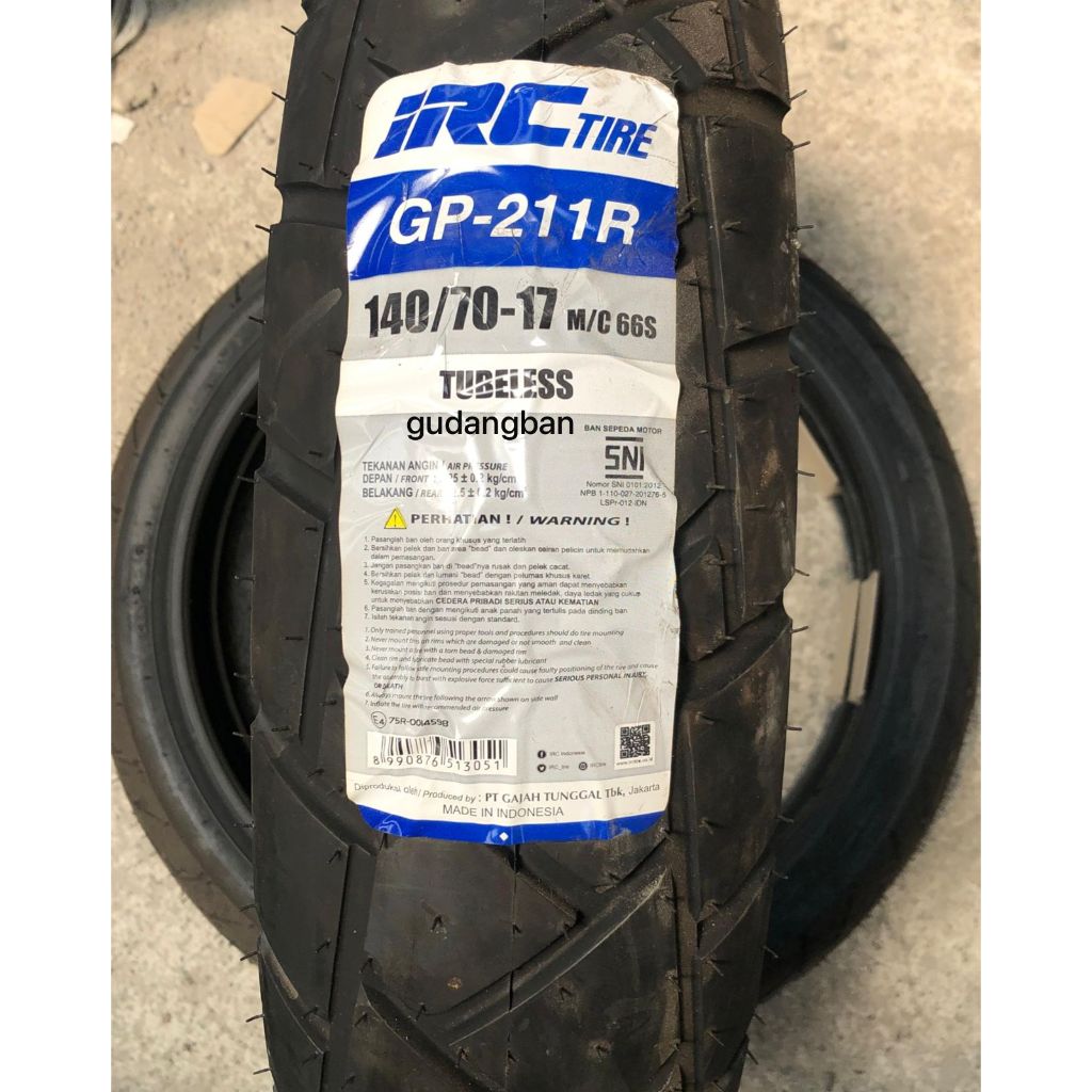 Jual IRC GP211 R 140 70 17 Tubeless Dual Purpose FREE PENTIL Ban luar ...
