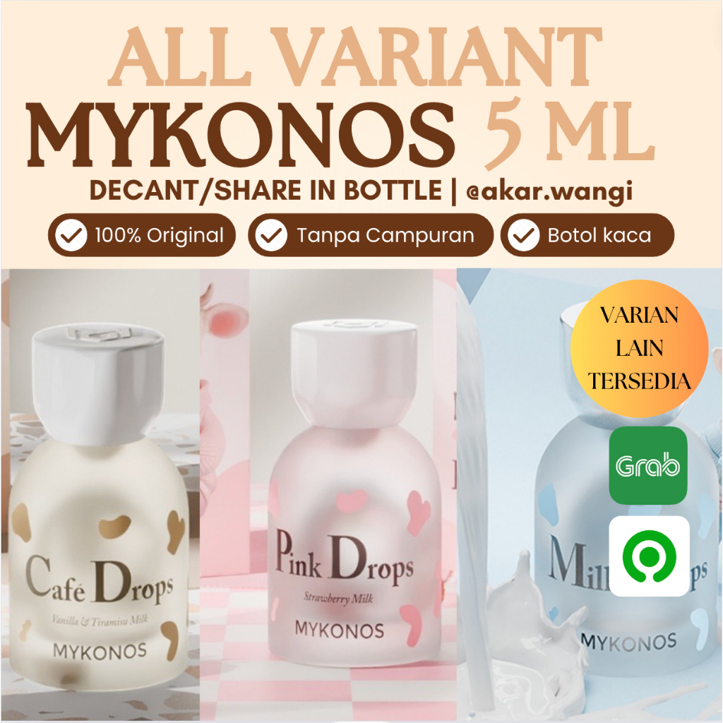 Jual (decant share) Mykonos 5ML PINK DROPS CAFE DROP DOWN TO EARTH TEA POETRY HAWAIIAN CRUSH ...