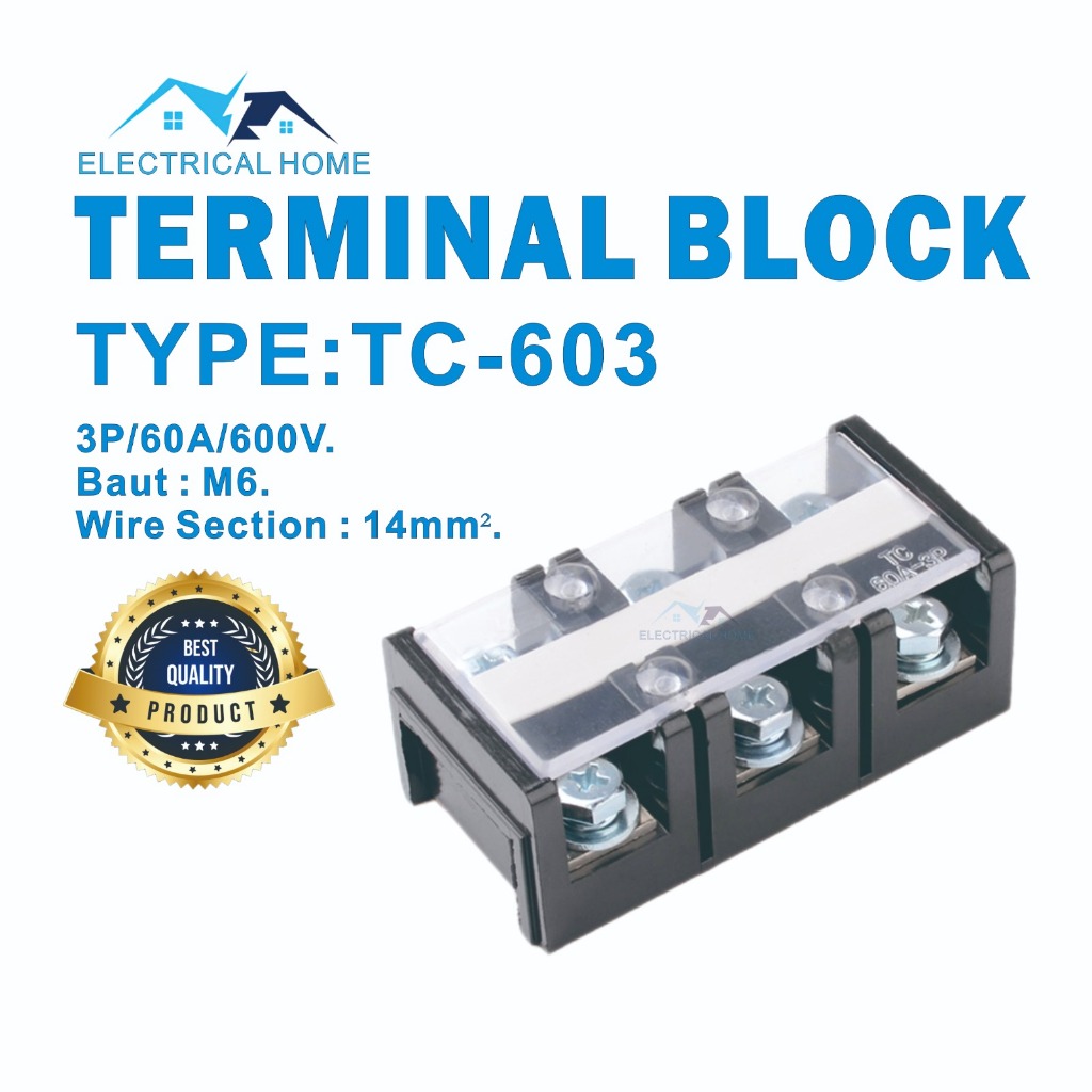 Jual TERMINAL BLOCK TC 603 (60A 3Pole) | Shopee Indonesia