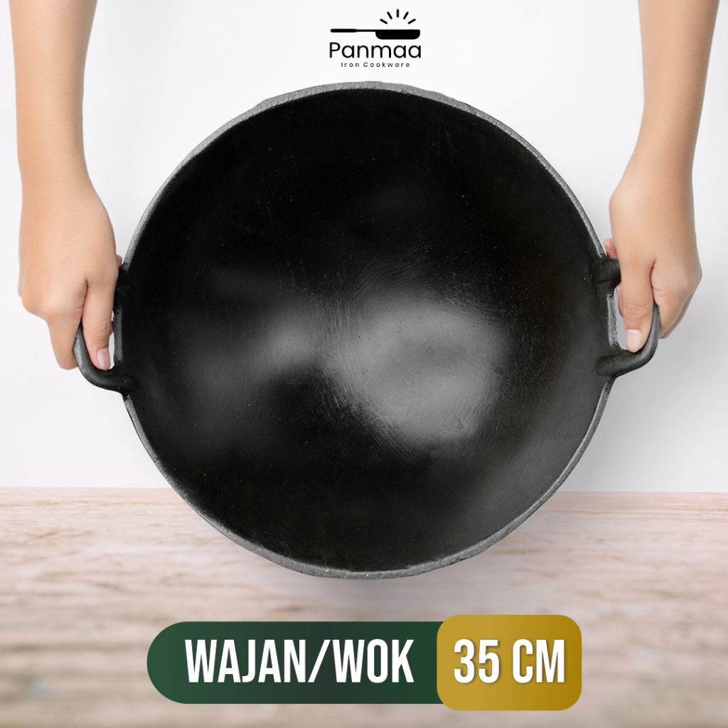 Jual PANMAA Cast Iron Wajan/Wok / Wajan Baja / Wajan Besi Cor Anti ...