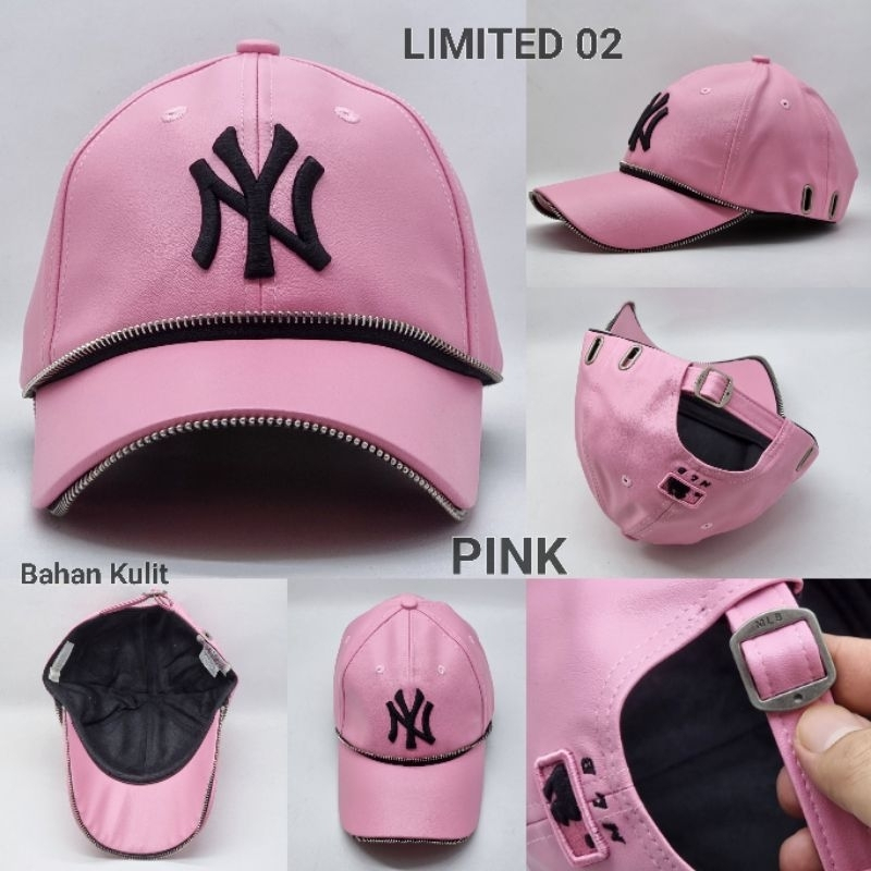 Jual Topi Wanita Cewek Cowok Warna Pink Kulit Logo Bordir Premium ...