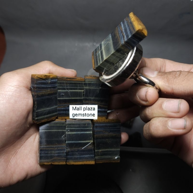 Jual badar besi tiger eye blue / batu badar besi / tiger eye biru ...